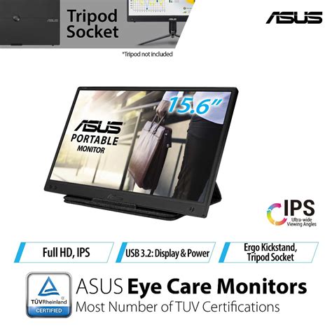 Asus Zenscreen Mb B Portable Usb Monitor Inch Full Hd Ips Usb Anti Glare Surface