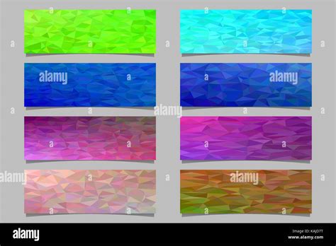 Geometric Irregular Triangle Tile Pattern Mosaic Banner Template Set Modern Vector Elements