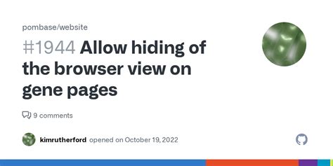 Allow Hiding Of The Browser View On Gene Pages · Issue 1944 · Pombase