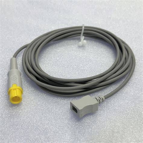 Medical Temperature Sensor Extension Cables For Comen Round 2pin Yellow