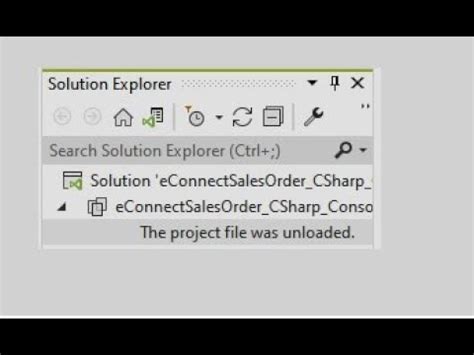 The Project File Was Unloaded Visual Studio YouTube