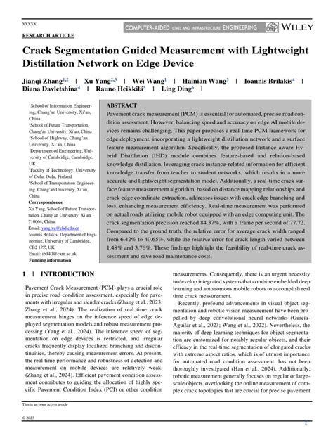 Pdf Crack Segmentation‐guided Measurement With Lightweight Distillation Network On Edge Device