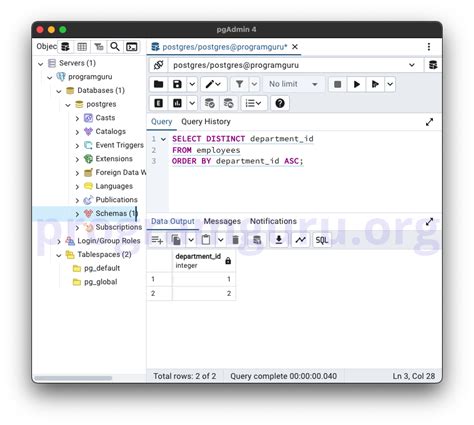 Postgresql Distinct Keyword