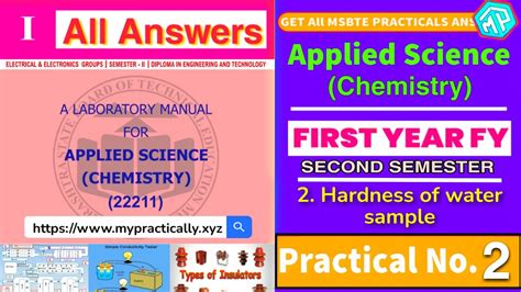 Hardness Of Water Practical Answers Applied Chemistry Msbte Manual Answers