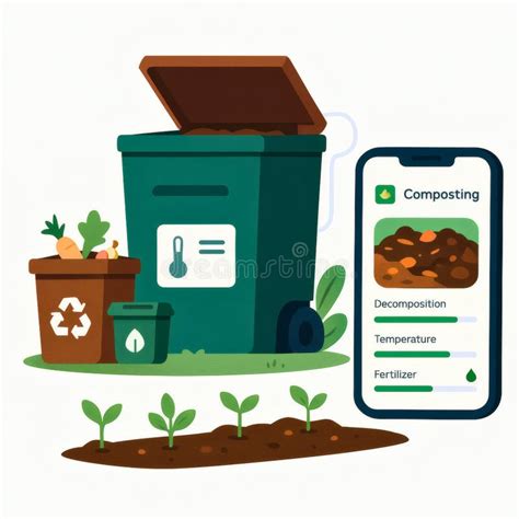 app controlled smart composting system stock illustration illustration of composting