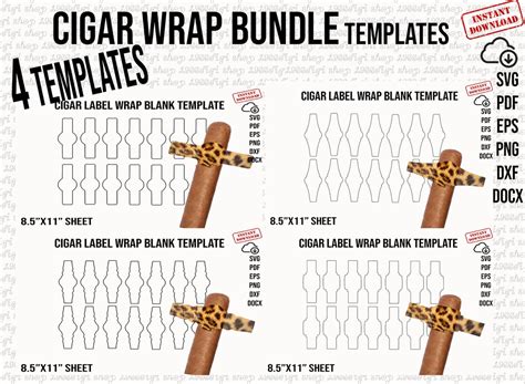 Cigar Wrap Bundle Template Cigar Wrapper Template Cigar Wrap Cigar