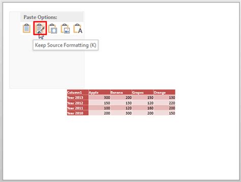Import Excel Content As Tables In Powerpoint 2013 For Windows