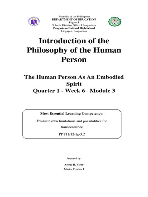 module 3 week 6 philosophy pdf soul transcendence philosophy