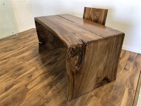 Sold Live Edge Wood Desk Modern To Vintage