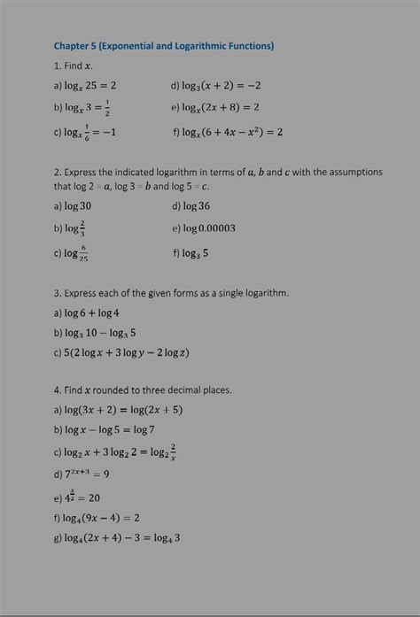Solved Chapter 5 Exponential And Logarithmic Functions 1