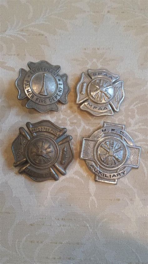 Collection Of 34 Antique And Vintage Fireman Fire Department Badges