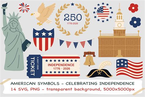 America 250th Svg Png Clipart Bundle Graphic By Nadiiart · Creative Fabrica