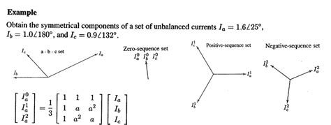 Example Obtain The Symmetrical Components Of A Set Of Unbalanced Currents Ia Ib