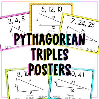 Pythagorean Triples Posters By Busy Miss Beebe TPT