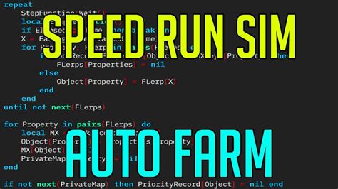 SPEED RUN SIMULATOR HACK SCRIPT NEW AUTO FARM YouTube