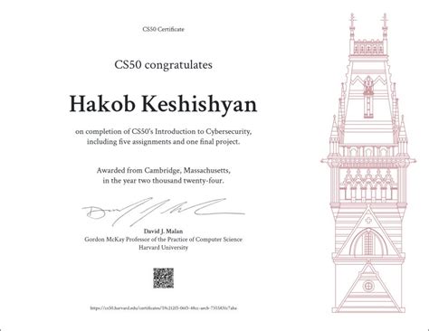 Cs50 Cybersecurity Harvarduniversity Hakob Keshishyan