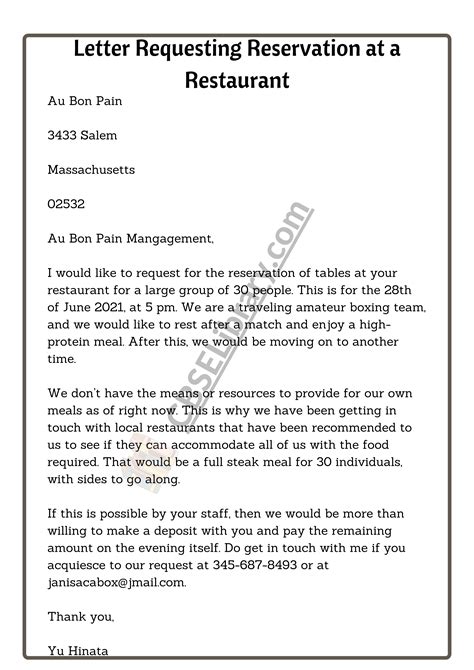 Sample Reservation Letters Format Examples And How To Write Sample Reservation Letters
