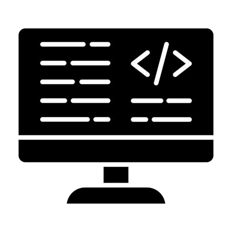 Premium Vector Css Code Glyph Solid Black Illustration