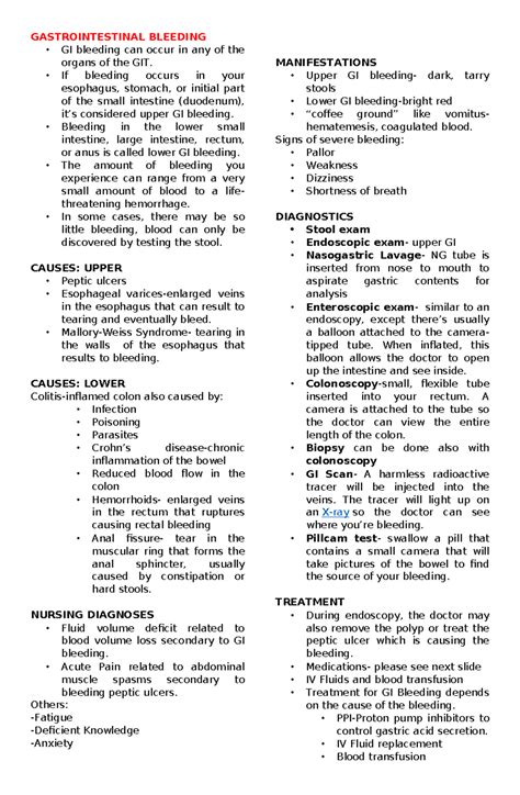 Gastrointestinal Bleeding And Gastritis Gastrointestinal Bleeding Gi