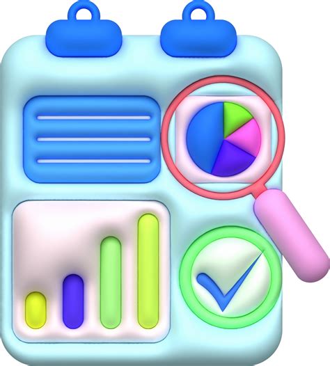 Illustration 3d Data Search And Analysis Graph Chart 23354774 Png