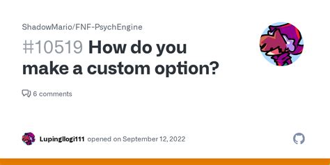 How Do You Make A Custom Option · Issue 10519 · Shadowmariofnf