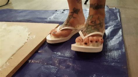 Raevyn Stuck In Sticky White Flip Flops Frankie West Productions Clips4sale