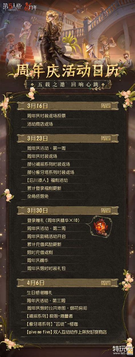 《第五人格》周年庆返场皮肤会介绍特玩网