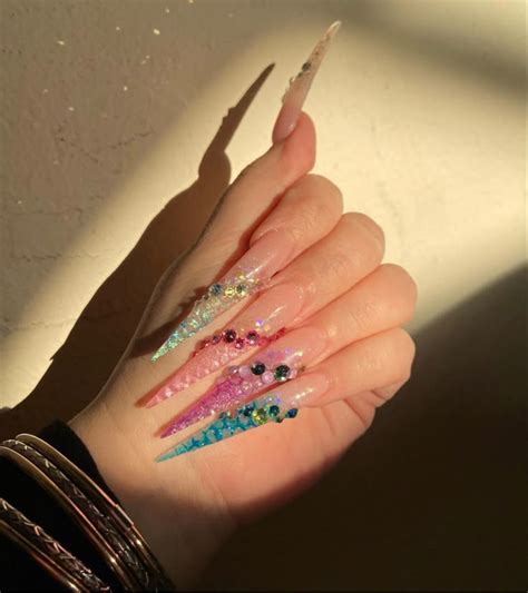 Ig Dee Nailzz💎 Long Acrylic Nails Stilleto Nails Designs Bling