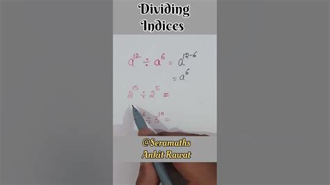 Dividing Indices Basicmaths Maths Youtubeshorts Shorts Shortvideo