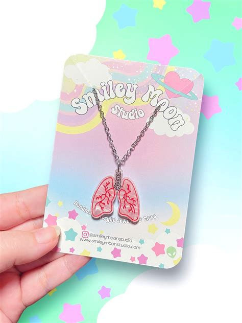 Lung Acrylic Necklace Anatomy Necklace Etsy