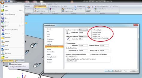 The Swoosh Scoop Solid Edge How To Hidden Presets For Flattened Sheet Metal Parts