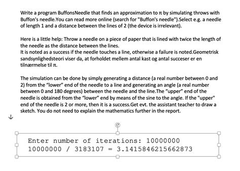 Write A Program Buffons Needle That Finds An