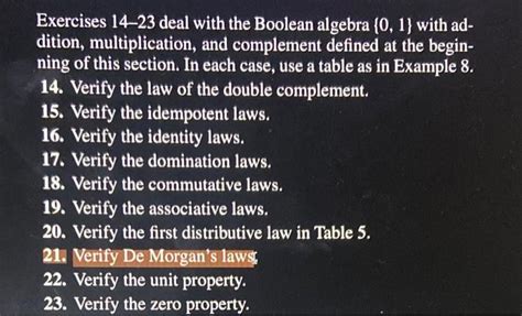 Solved Exercises 14−23 Deal With The Boolean Algebra {0 1}