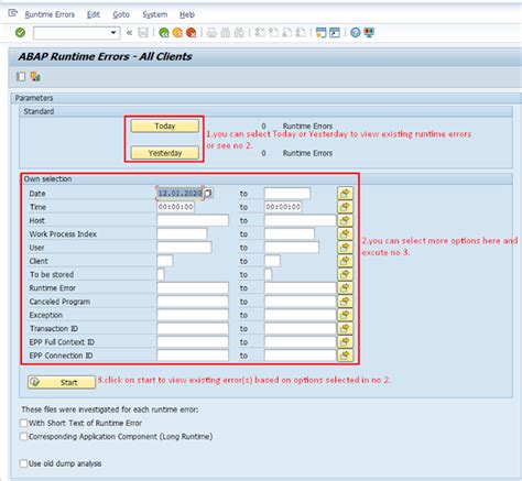 Sap Basis System Administration Tasks Sap Tcode St22check For Sap Abap Runtime Errors