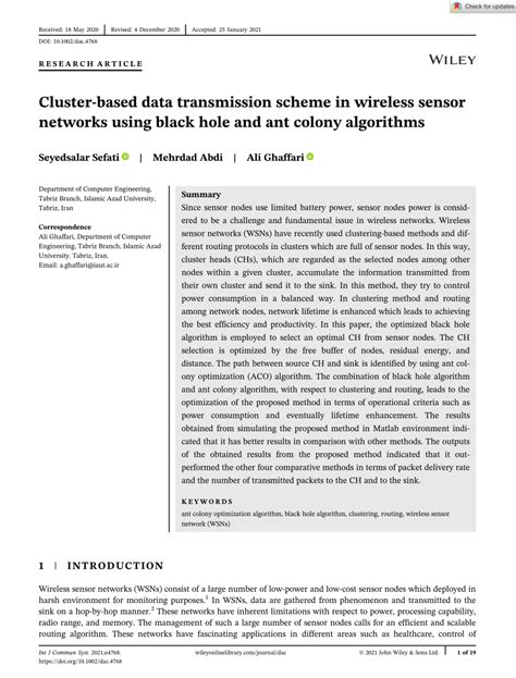 Pdf Cluster‐based Data Transmission Scheme In Wireless Sensor