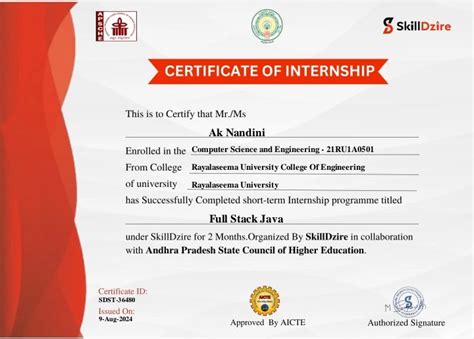 a k nandini nandini on linkedin fullstackdevelopment java skilldzire