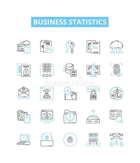 Business Statistics Vector Line Icons Set Business Statistics Data Analytics Management