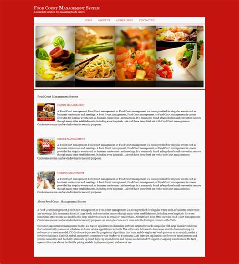 C Asp And Mysql Project On Food Court Management System