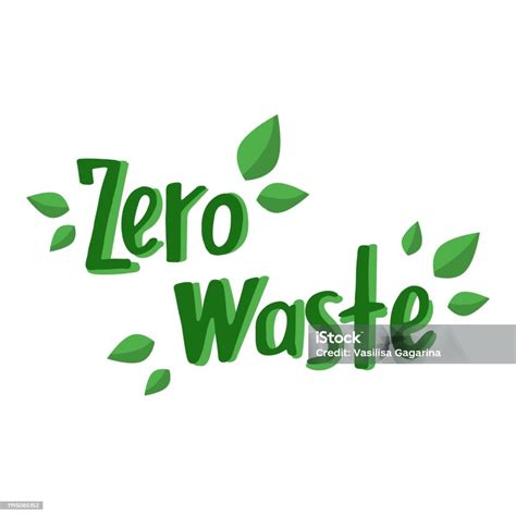 녹색 에코 잎제로 폐기물 필기 텍스트 제목 기호 백색 배경에 있는 폐기물 관리 개념 격리 그림 0에 대한 스톡 벡터 아트 및 기타 이미지 Istock