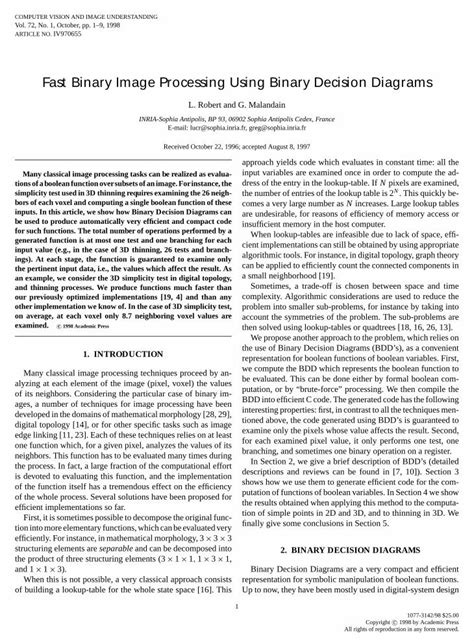 Pdf Fast Binary Image Processing Using Binary Decision Diagrams Dokumentips