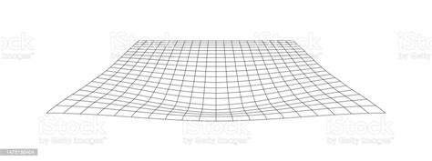 Distorted Tiled Floor Grid Warp Texture Futuristic Waved Mesh Geometric Deformation Gravity