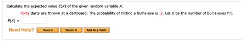 solved calculate the expected value e x of the given random
