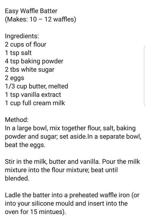 Delicious Waffle Batter Recipe