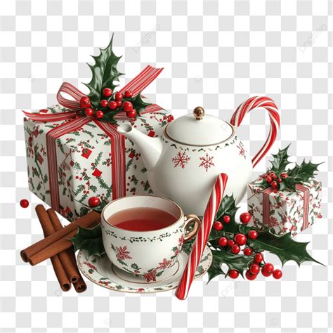 축제 장식으로 장식된 크리스마스 차 세트 크리스마스 티 축제 장식 휴가 장면 Png 일러스트 및 이미지 에 대한 무료 다운로드 Pngtree