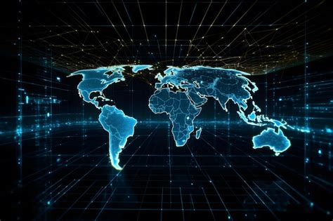 Premium Ai Image Digital Hologram Of Planet Earth Neural Network Ai Generated