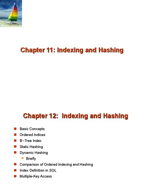 Chapter 11 Indexing And Hashing Pdf Database Index Computer Science