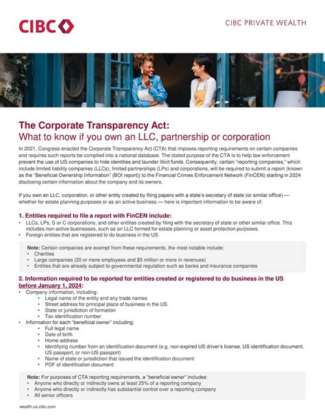 CIBC Private Wealth Management The Corporate Transparency Act Page 1
