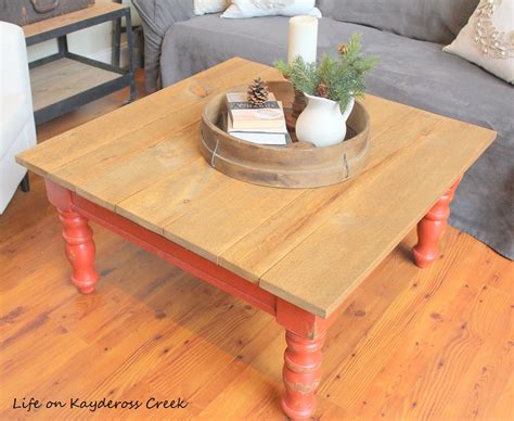 Rustic Coffee Table Makeover Life On Kaydeross Creek