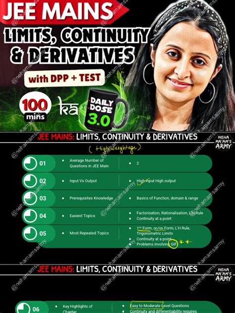 Jee Main 2025 Limits Continuity And Derivatives One Shot Pdf Continuous Function Derivative