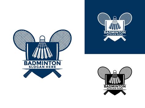 Badminton Logo With Shield Shuttlecock And Racket Twins 50289842